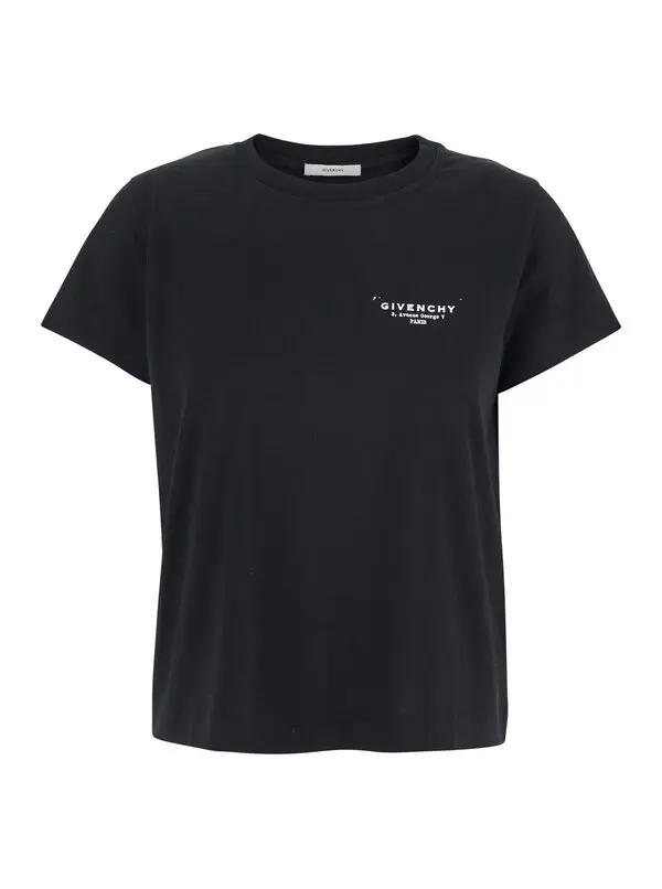 Givenchy Cotton Crewneck T-shirt With Logo Detailing - Black