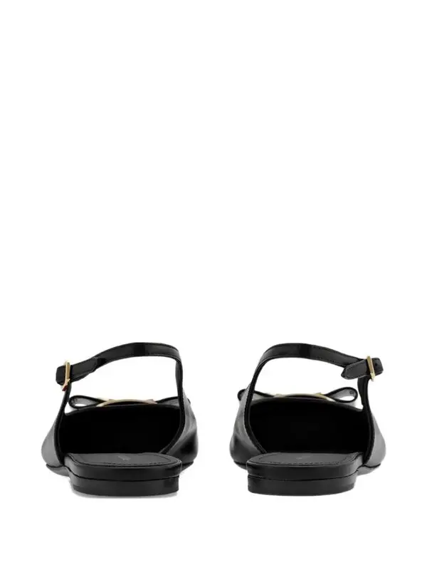 FERRAGAMO Zelmy Leather Flat Slingback - Black