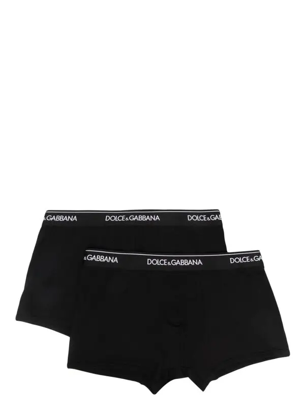 Dolce & Gabbana Two-pack Of Stretch Cotton Regular-fit Boxers - Black