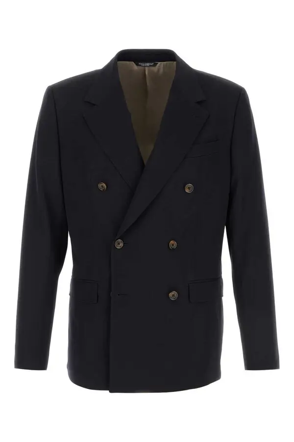 Dolce & Gabbana Black Stretch Wool Blazer