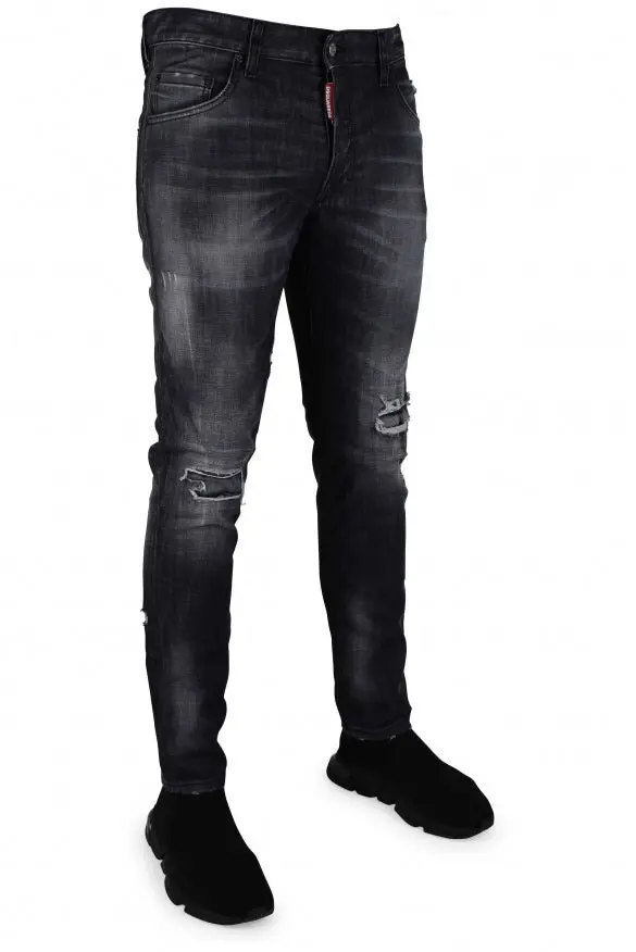 Dsquared2 Skater Fit Jeans With Distressed Details - Black