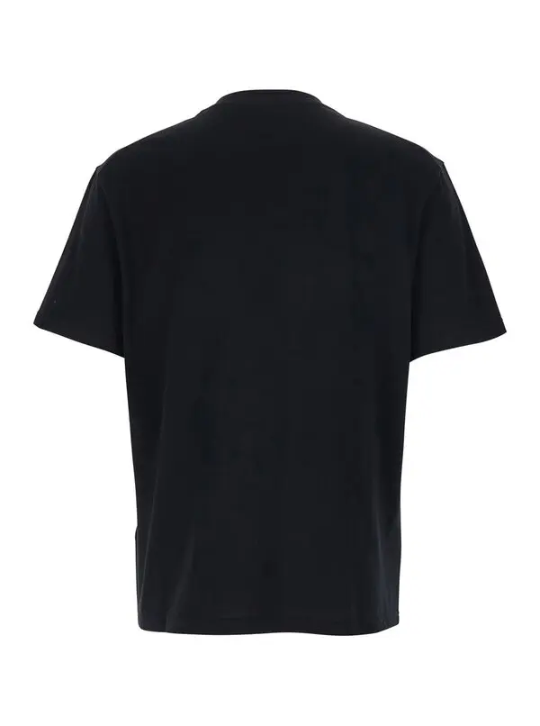 JIL SANDER Cotton Crew Neck T-shirt With Front Logo Lettering - Black