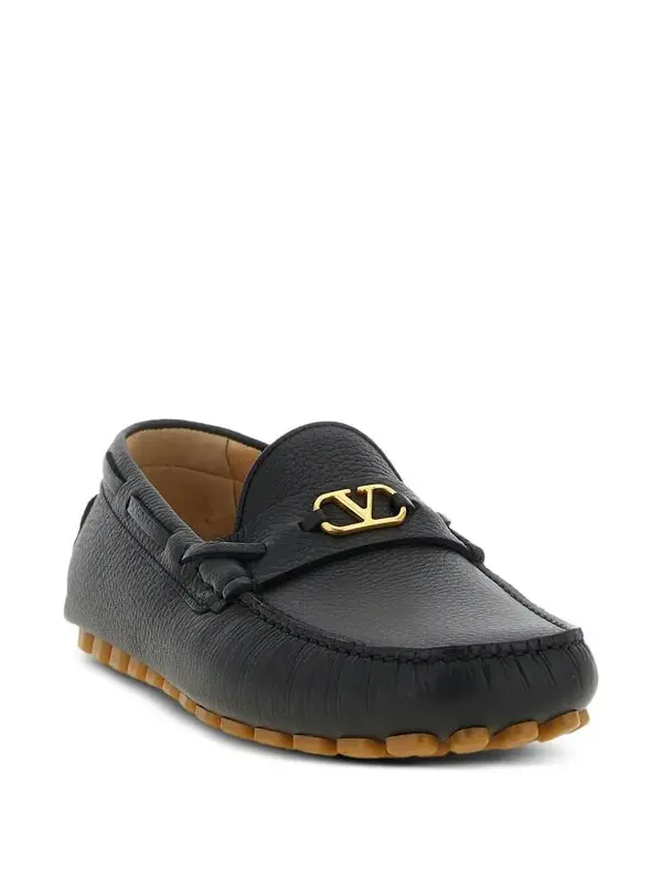 Valentino Garavani Leather Fastaway Loafers - Black