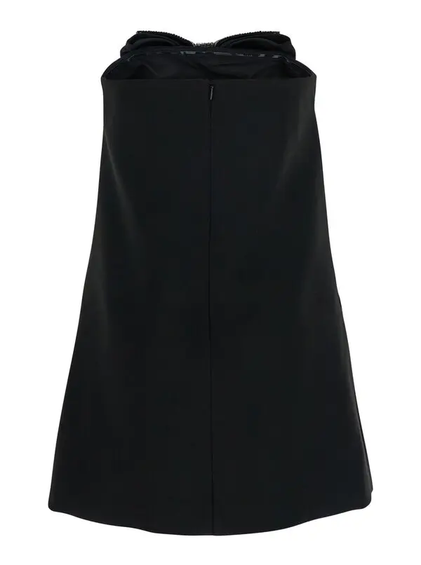 SELF-PORTRAIT Sleeveless Mini Dress With Oversize Beaded Bow - Multicolor