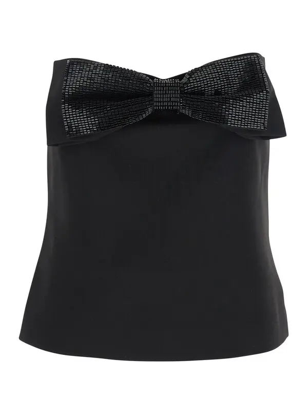 SELF-PORTRAIT Sleeveless Bandeau Top With Bow Detail - Multicolor