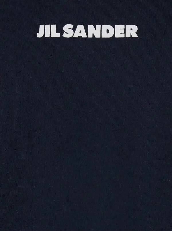 JIL SANDER Blue T-shirt With Logo Lettering On The Front In Cotton For - Multicolor