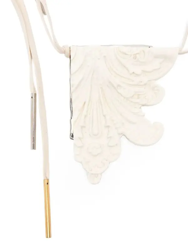 Dries Van Noten Carved Leaf Pendant Necklace