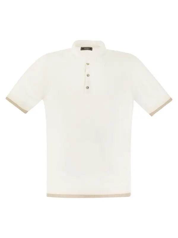 Peserico Linen And Cotton Yarn Jersey Polo Shirt