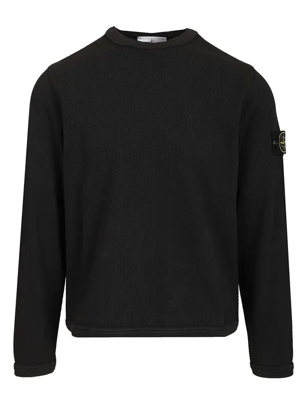 Stone Island Mesh Stitch Organic Cotton Fleece Crewneck