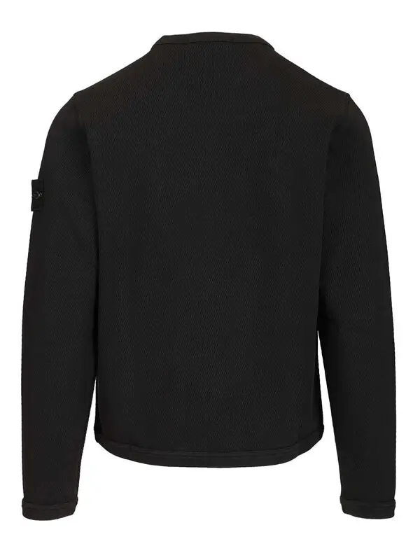 Stone Island Mesh Stitch Organic Cotton Fleece Crewneck