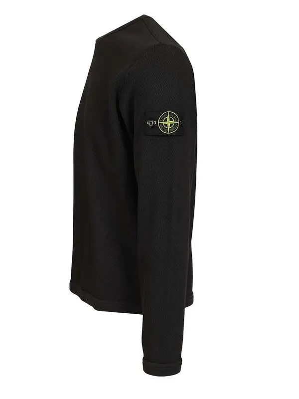 Stone Island Mesh Stitch Organic Cotton Fleece Crewneck