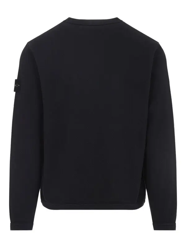 Stone Island Mesh Stitch Organic Cotton Fleece Crewneck