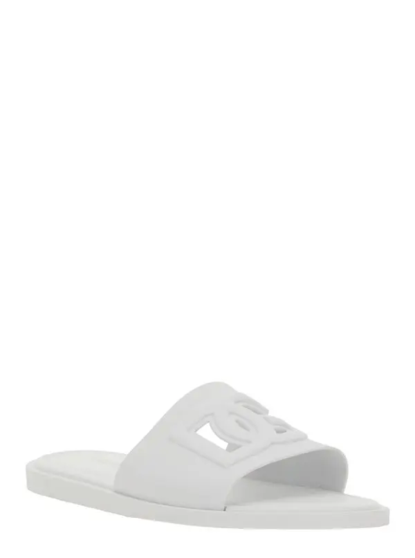 Dolce & Gabbana Rubber Logo Detail Slip-on Sandals