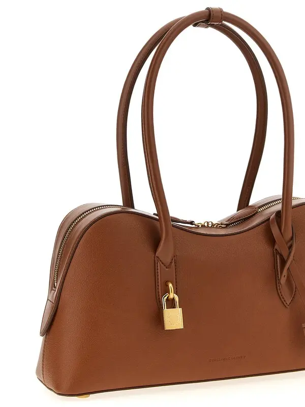 Stella McCartney Ryder Shoulder Bag With Padlock Detail - Brown