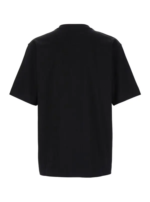 Fendi T-shirt With Metallic Logo On Front In Cotton For