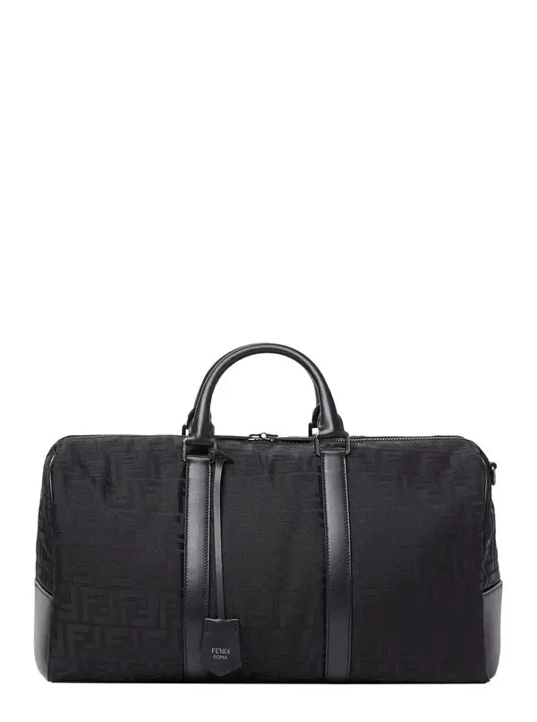 Fendi Black Tech Fabric Travel Bag With Ff Motif - Multicolor