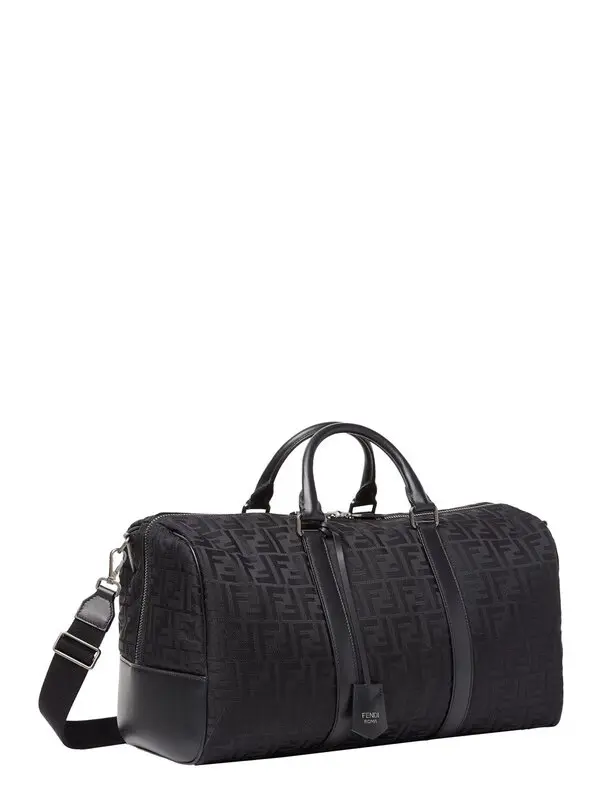 Fendi Black Tech Fabric Travel Bag With Ff Motif - Multicolor