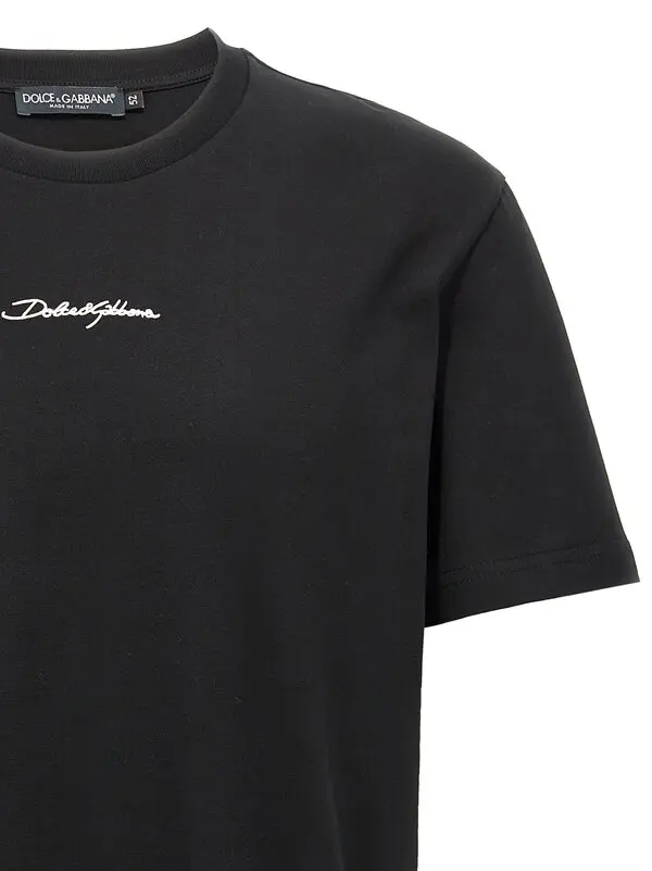 Dolce & Gabbana Logo Embroidery T-shirt - Black