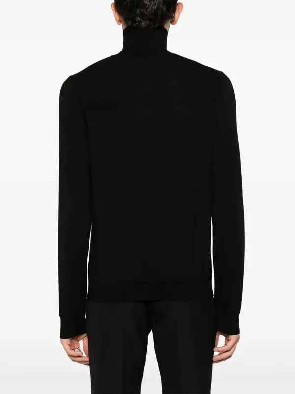 JIL SANDER Long Sleeve Wool Turtleneck Jumper - Black