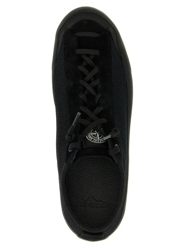 Stone Island Polyester Mesh Sneakers With Suede Details