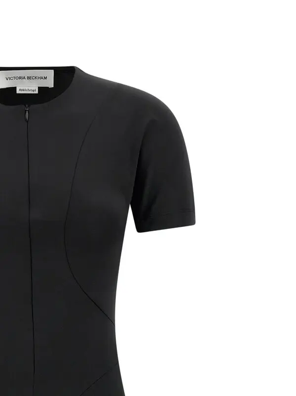 Victoria Beckham Zipped Front Midi Dress - Black