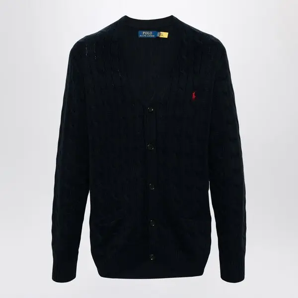 Polo Ralph Lauren Navy Cable-knit Cotton Cardigan - Blue