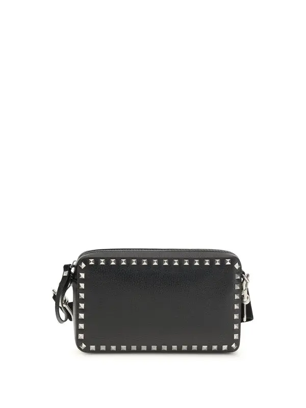 Valentino Garavani Rockstud Leather Shoulder Bag - Black