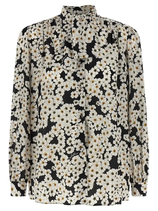 Valentino Garavani Après L'hivier' Silk Shirt With Scarf Detail - Multicolor