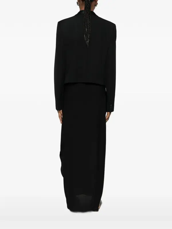 TOM FORD Bi-color Single-breasted Shawl Lapel Cropped Tuxedo Jacket - Black