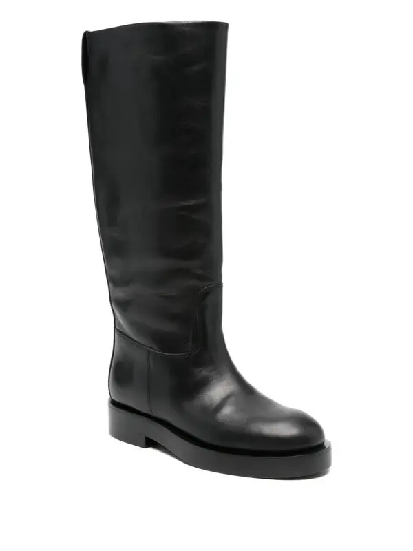Paris Texas Flat Nappa Leather Boots - Black