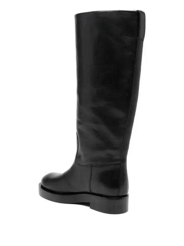 Paris Texas Flat Nappa Leather Boots - Black