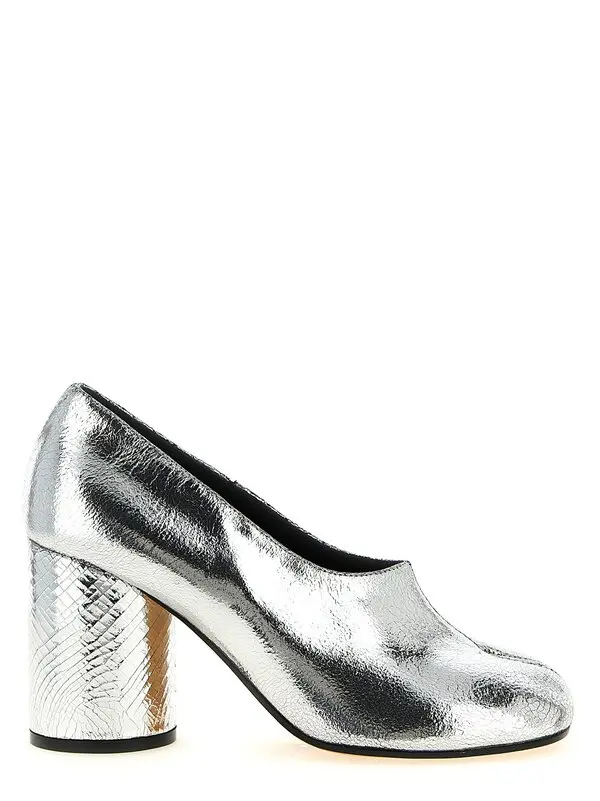 MAISON MARGIELA Tabi Pumps With Broken Mirror Finish - Silver