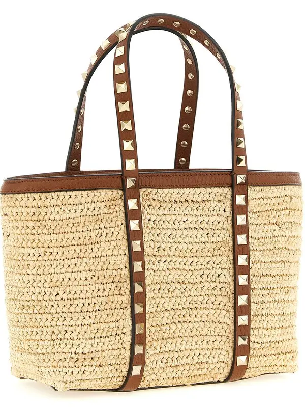 Valentino Garavani Rockstud Mini Shopping Bag - Cream