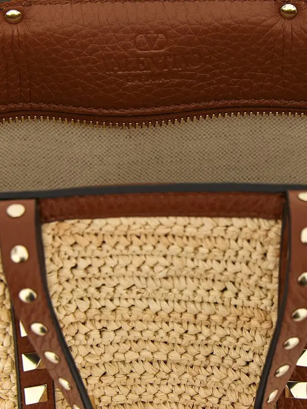 Valentino Garavani Rockstud Mini Shopping Bag - Cream