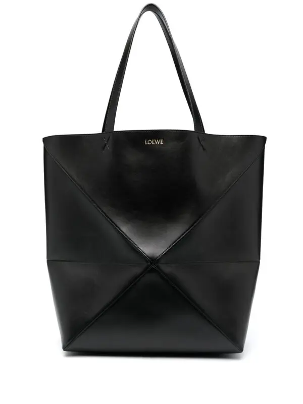 Loewe Leather Tote Bag - Black