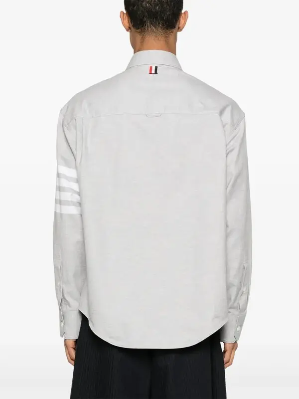 Thom Browne Cotton Shirt With Four-stripe Detail