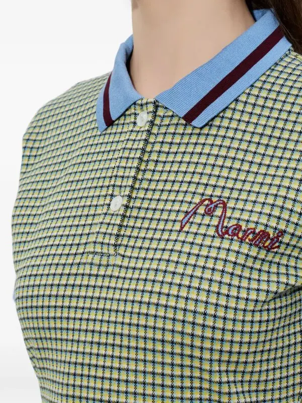 Marni Polo-collar Check Mini Dress