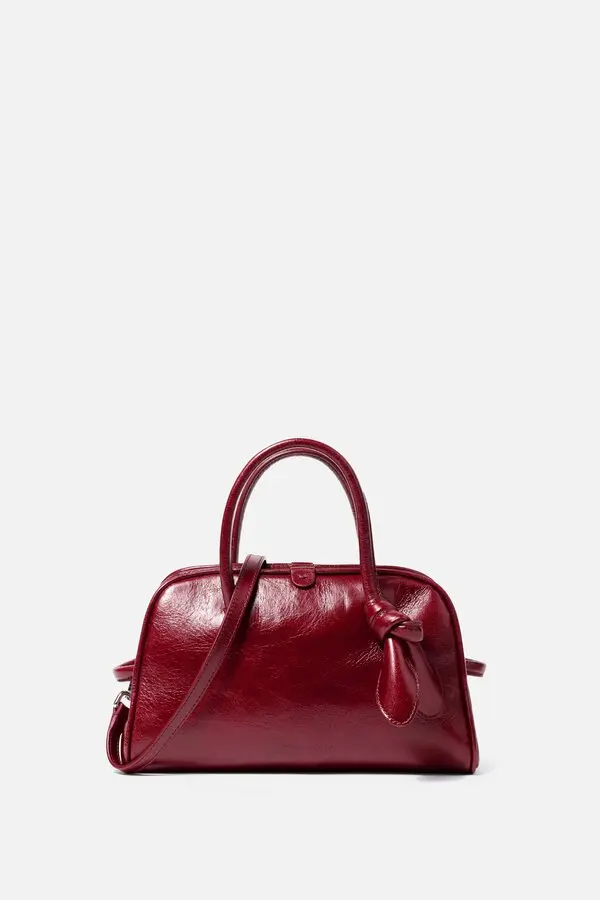 Jacquemus Le Petit Turismo Glossy Cow Leather Mini Bowling Bag With Bow Detail - Multicolor