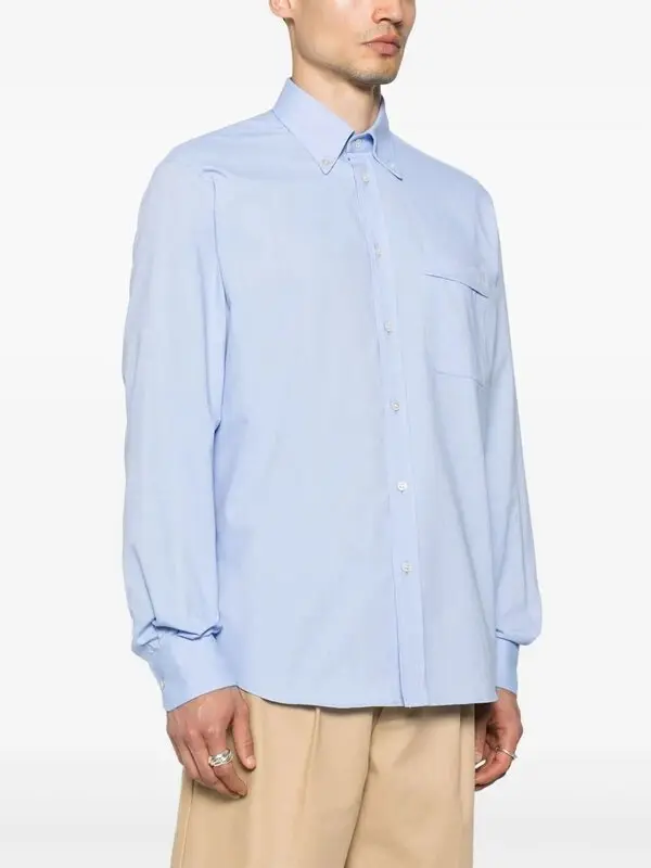 Valentino Garavani Vlogo Signature` Long Sleeve Oxford Shirt - Multicolor