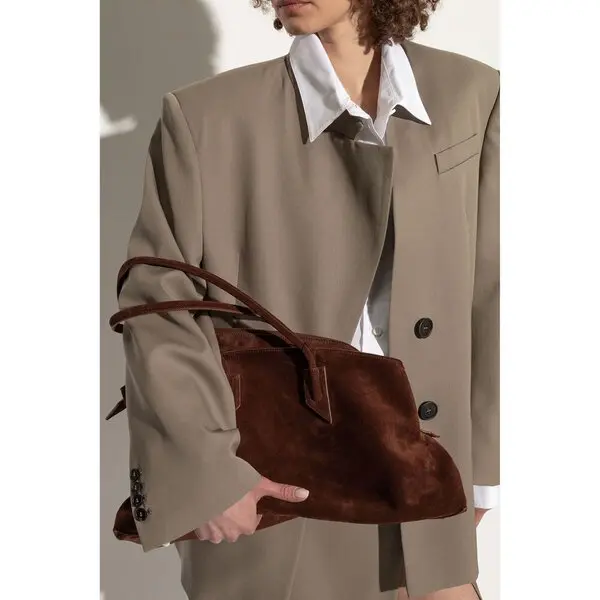 Attico Chocolate Suede Tote Bag