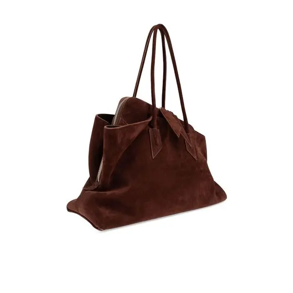 Attico Chocolate Suede Tote Bag