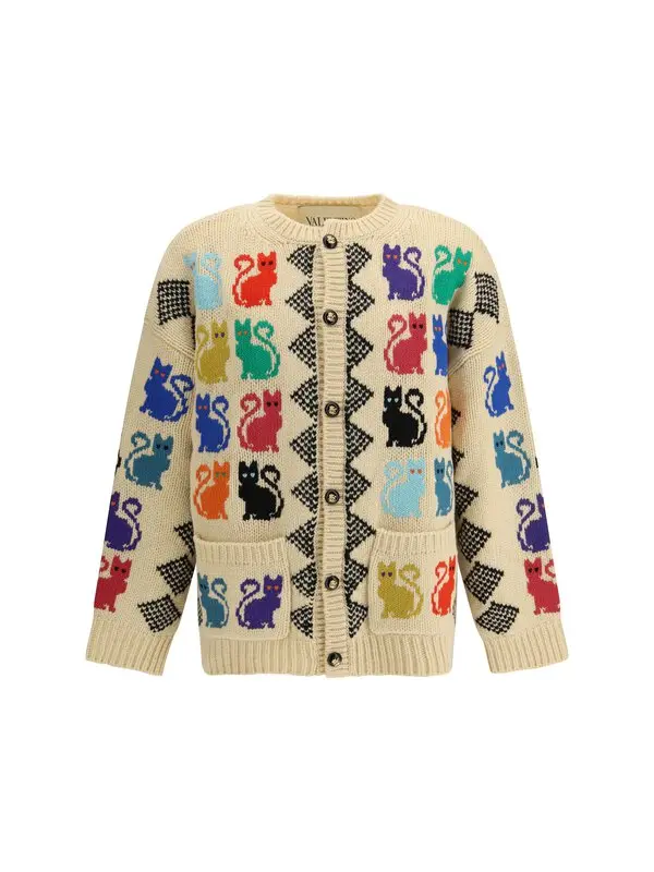 Valentino Garavani Le Chat De La Maison" Jacquard Wool Cardigan - Multicolor