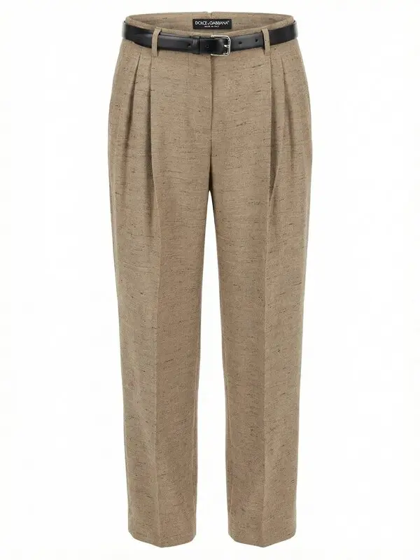 Dolce & Gabbana Viscose Belted Pants