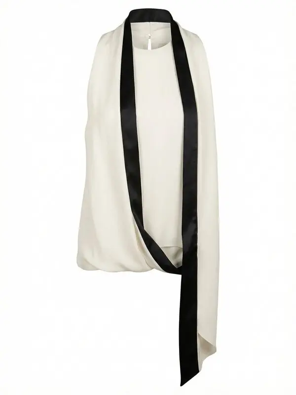 Alberta Ferretti Sleeveless Top With Draped Front