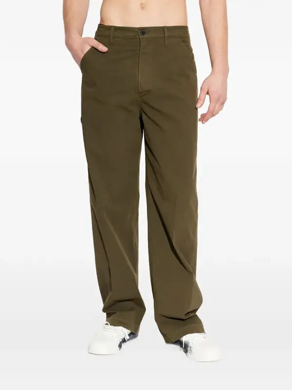 Dries Van Noten Cotton Trousers With Side Pocket - Green