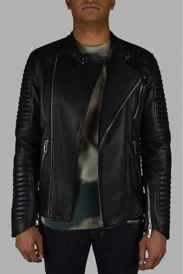 Philipp Plein Leather Biker Jacket