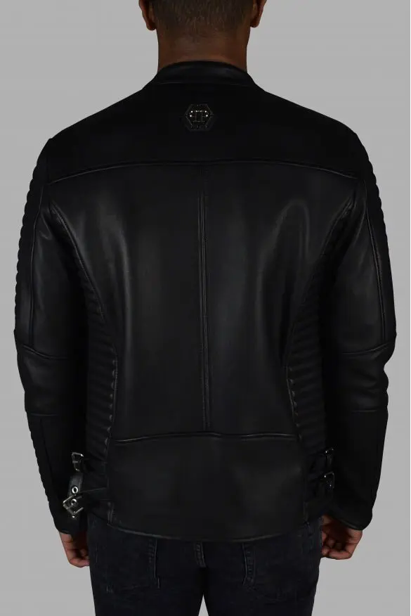 Philipp Plein Leather Biker Jacket