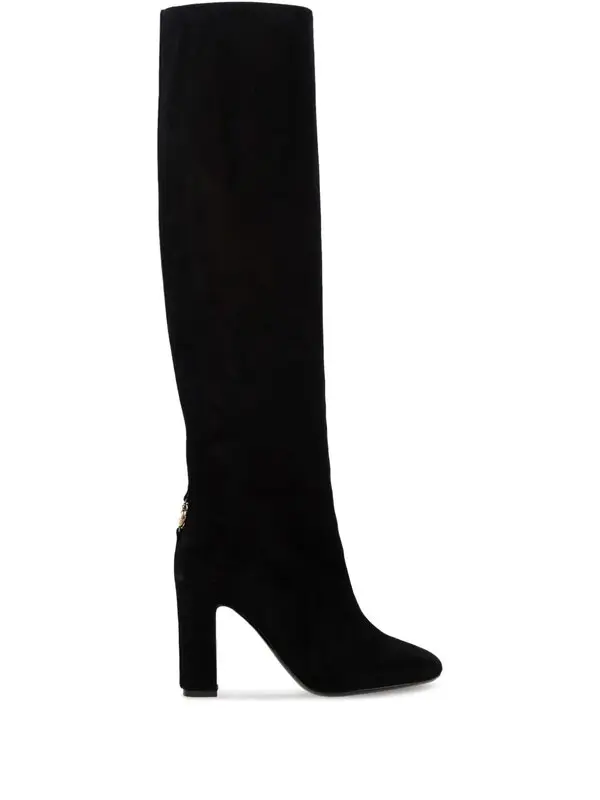 Dolce & Gabbana Chain-link Block Heel Boots - Black