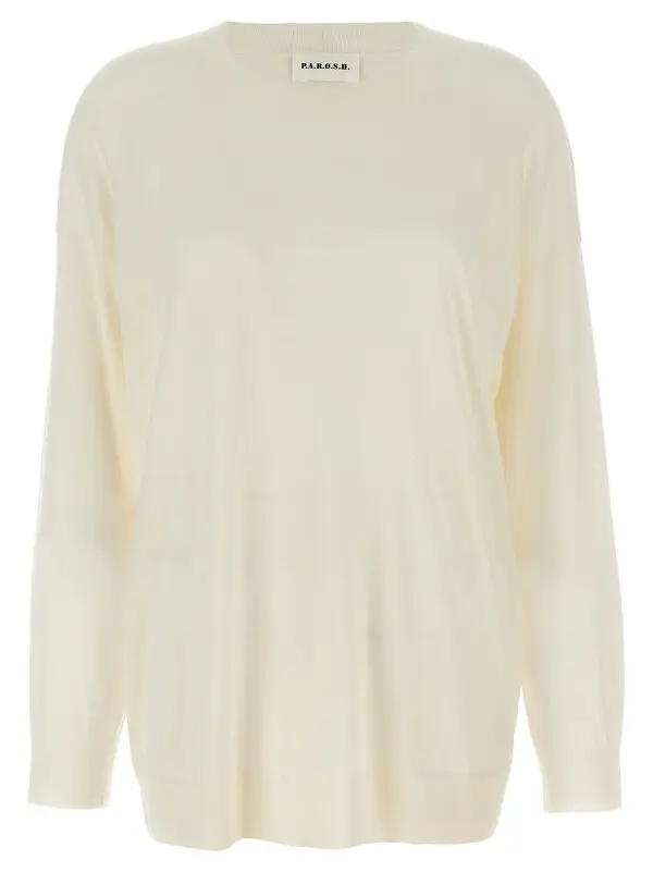 P.a.r.o.s.h Crewneck Long Sleeve Sweater - White