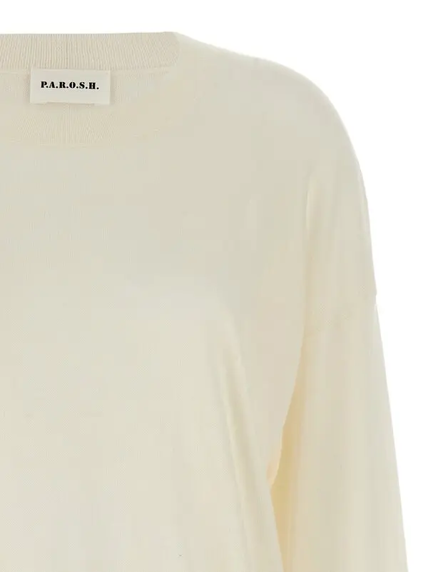 P.a.r.o.s.h Crewneck Long Sleeve Sweater - White